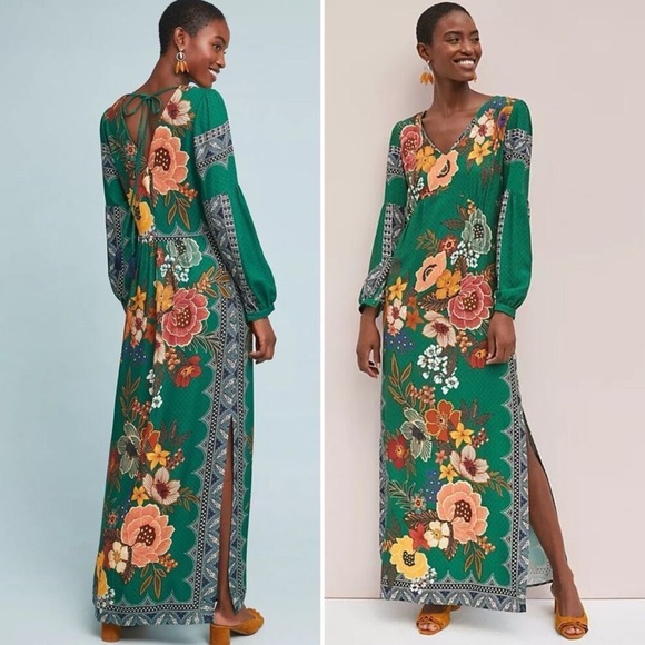 Anthropologie | Dresses | Farm Rio For Anthropologie Floral Maxi | Poshmark